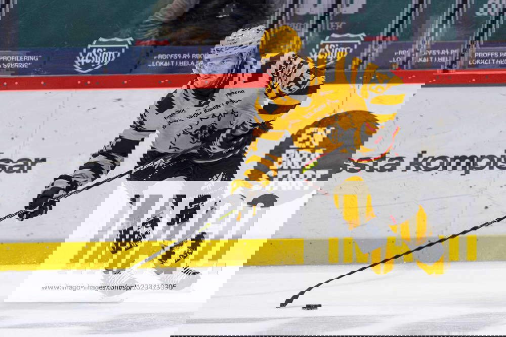 230131 Skelleftea Jonathan Pudas during ishockey match in SHL between Brynäs and Skelleftea on