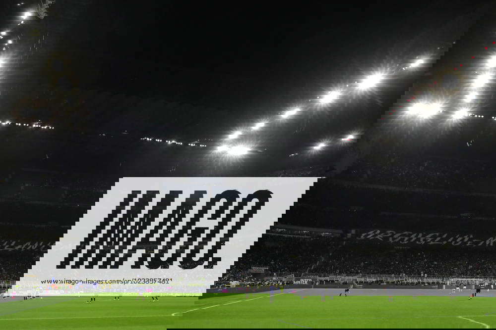 Milan, Italy, 5th February 2023. AC Milan fans display a banner ...
