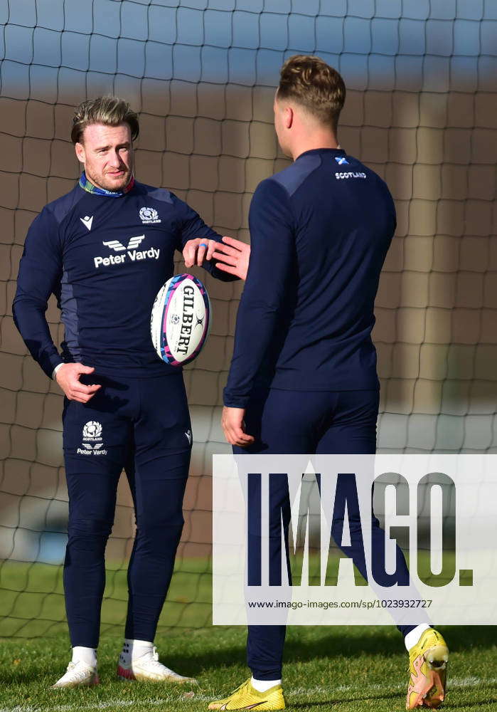 Scotland Training Duhan van der Merwe and Stuart Hogg during Scotland ...
