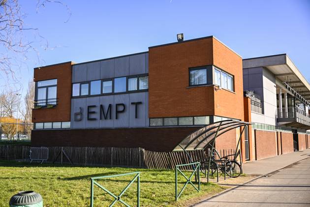 Illustration picture shows the sports complex in the Bempt quarter in ...