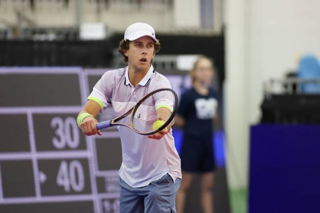 DALLAS, TX - FEBRUARY 06: Brandon Holt (USA) serves during the ...