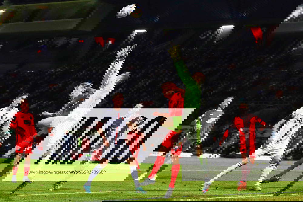 Goalkeeper Ben Alexander Voll Viktoria Koeln 1904 takes the ball from ...