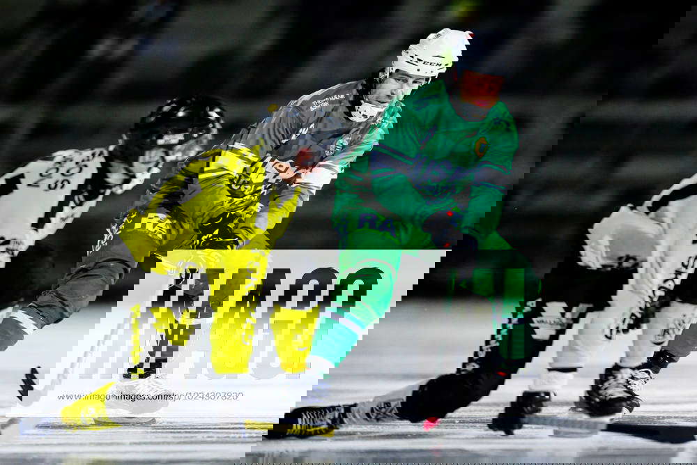 230215 Vetlandas Emil Fedorov and Hammarbys Ivan Lebedev during round ...