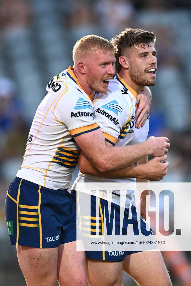 NRL CHALLENGE KNIGHTS EELS, Jack Murchie of the Eels (right) celebrates ...