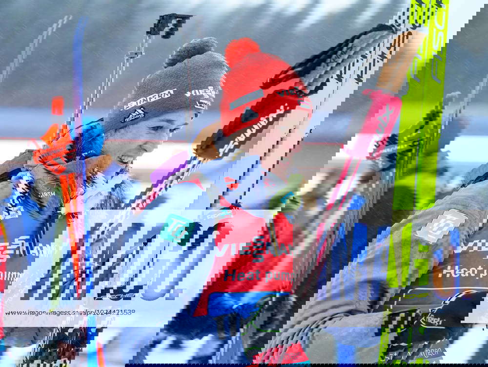 Denise Hermann Wick Germany, 3 4 celebrates her 2nd place GER, BMW IBU ...