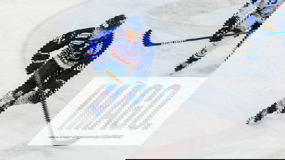 EHC Kloten forward 7 Nino Hauri during the match against GCK Lions at ...