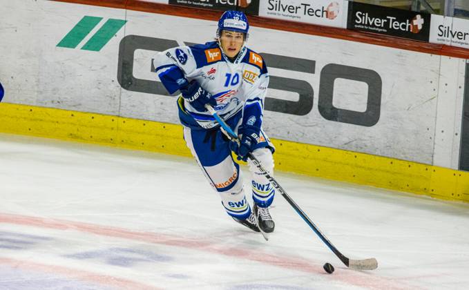 GCK Lions forward 10 Kevin Kasper is out with the puck during the game ...