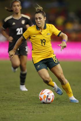 SOCCER AUSTRALIA JAMAICA, Katrina Gorry of the Matildas warms up before ...