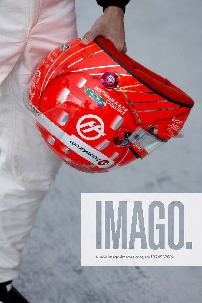 Helmet of 51 Pietro Fittipaldi BRA, MoneyGram Haas F1 Team , F1 Pre ...