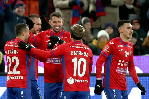 RUSSIA, MOSCOW - : FC CSKA Moscow s players celebrate scoring in their ...