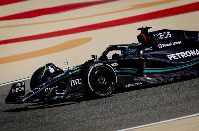 BAHRAIN - George Russell (Mercedes) during the first day of testing at ...