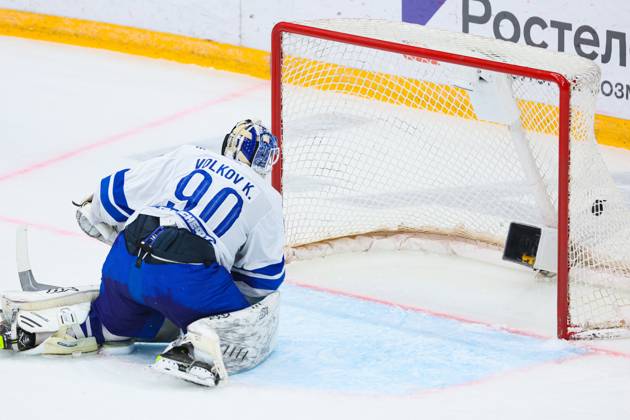 RUSSIA, MOSCOW - FEBRUARY 24, 2023: Dynamo Moscow s Konstantin Volkov ...