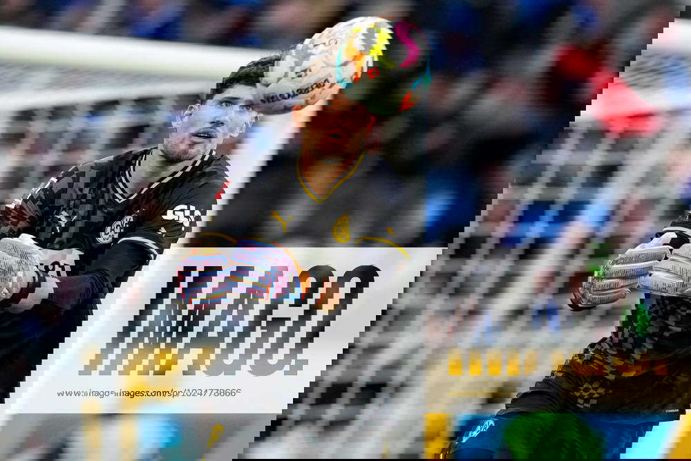 Gregor Kobel goalkeeper, BVB, 1 , on the ball, single image, single ...
