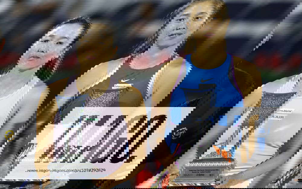 R L Hao Ching Chan and Latisha Chan, Doubles Finalists with Cup, Trophy ...