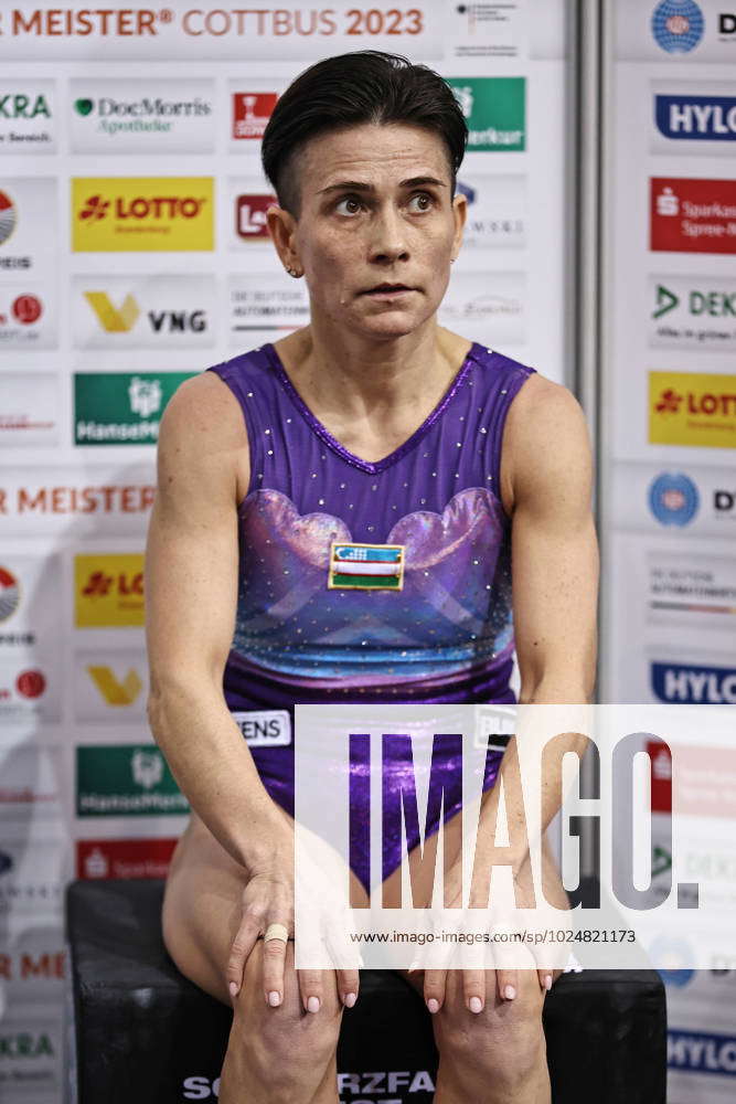 Oksana Chusovitina, UZB, after vault final at 2023 tournament of ...
