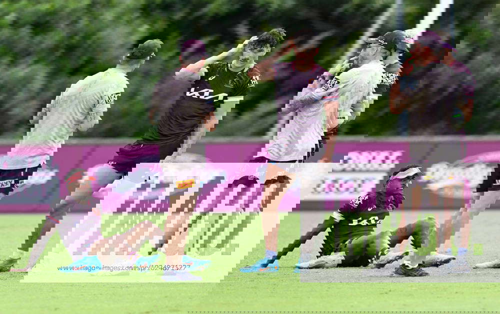 NRL BRONCOS TRAINING, Ezra Mam (left) and Herbie Farnworth (centre) are ...