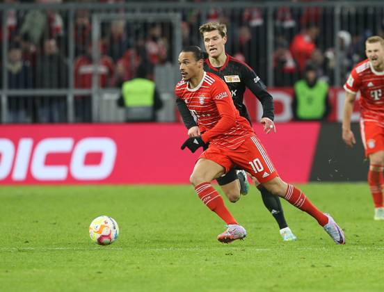 Leroy Sane Bayern Rear Kevin Behrens Union Sport Football LIGA season ...