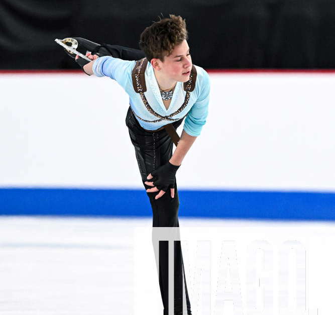 Lev VINOKUR (ISR), during Junior Men Short Program, at the ISU World ...
