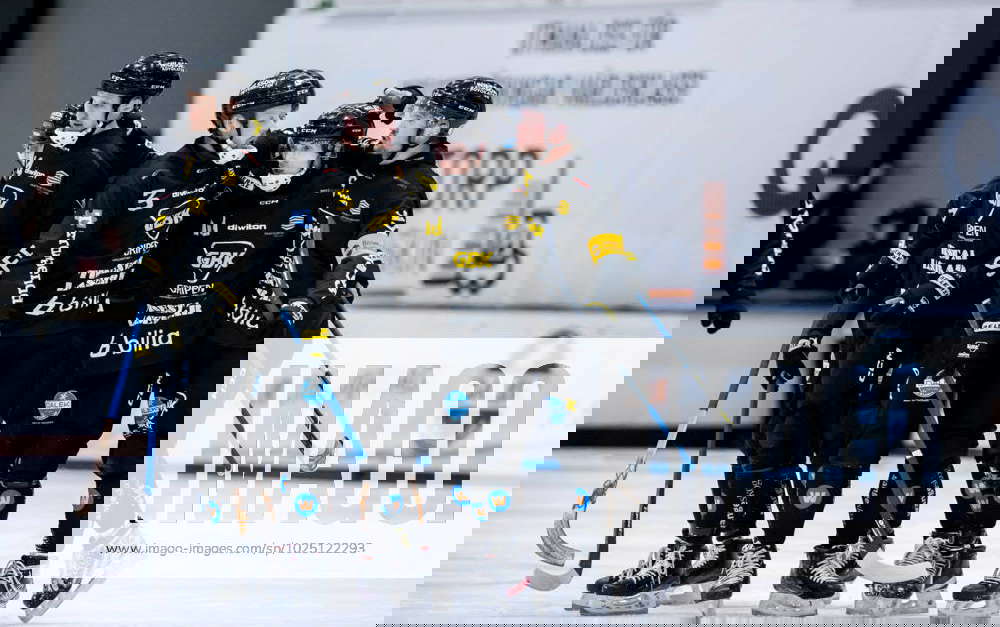 230303 Gripen Trollhättans Adam Rudell has scored 5 1 and celebrates ...