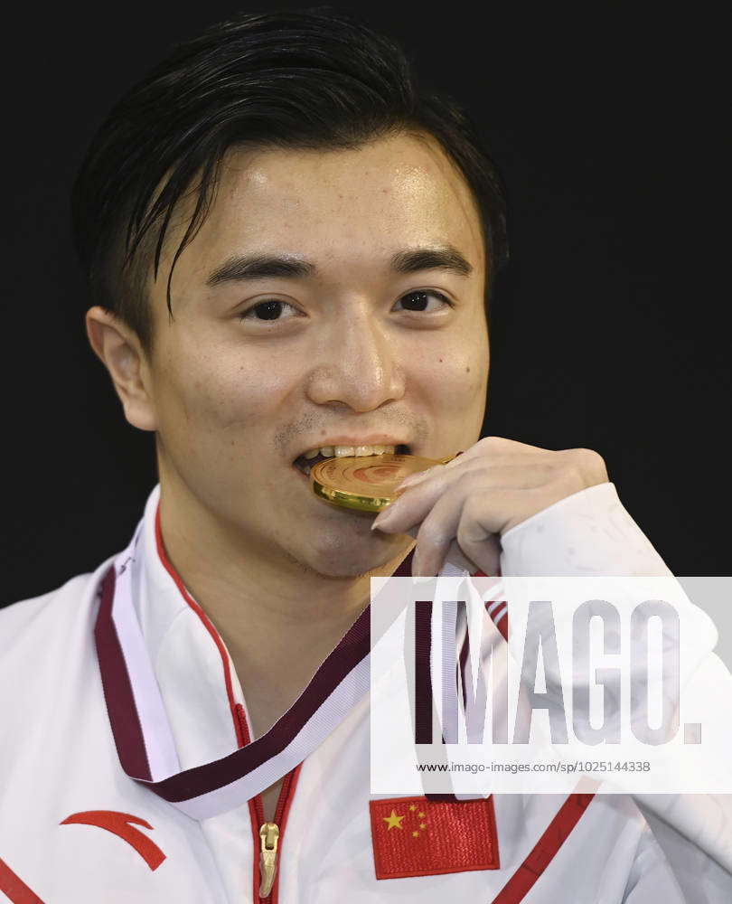 DOHA, Liu Yang of China celebrates during the awarding ceremony after ...