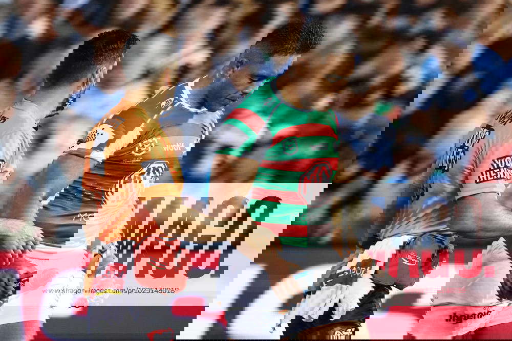 NRL SHARKS RABBITOHS, Tevita Tatola (R) from the Rabbitohs walks off ...