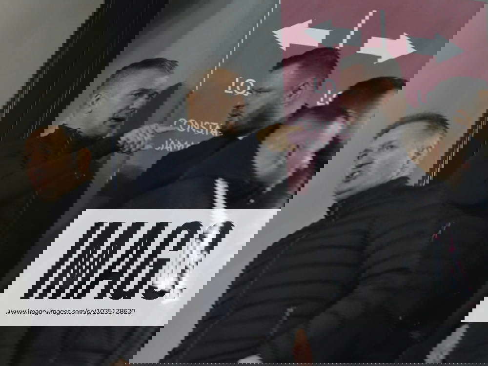 Daniel Pancu with Marius Nicolae in the stands at the football match ...