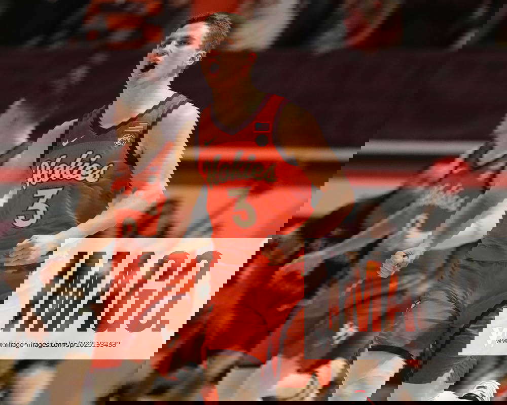 March 4, 2023: Virginia Tech Hokies guard Sean Pedulla (3) celebrates a ...