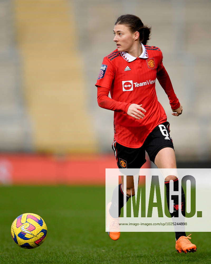 Leigh, England, 5th March 2023. Hannah Blundell of Manchester United ...