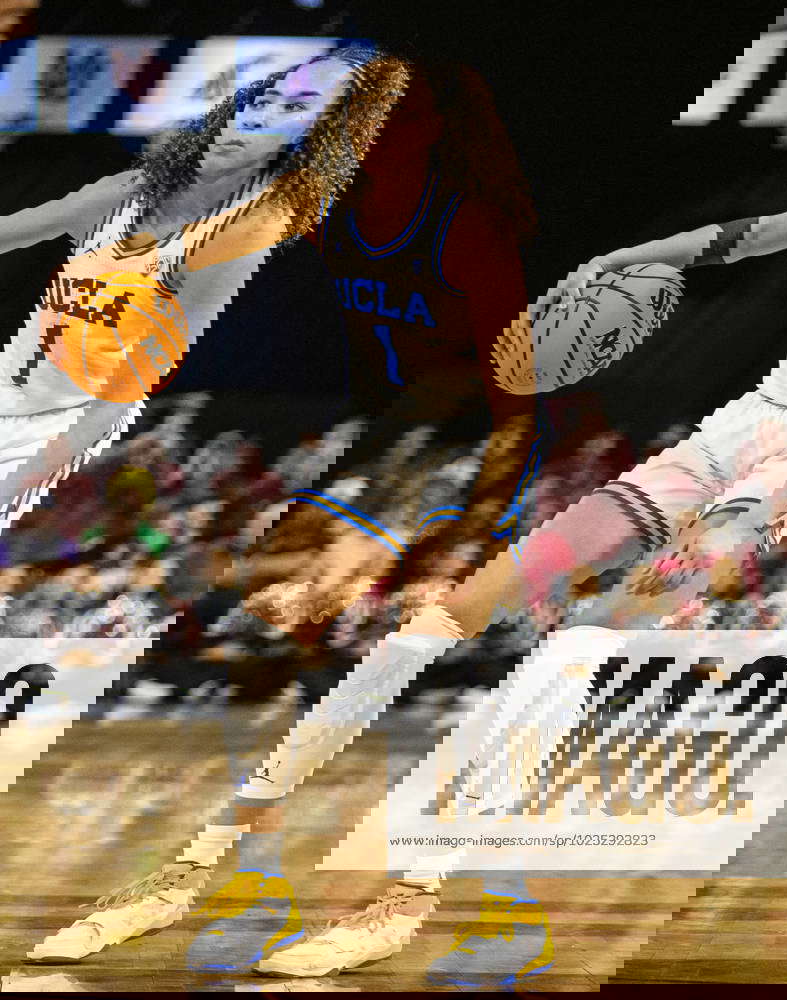 March 05, 2023 LasVegas, NV, U.S.A. UCLA guard Kiki Rice (1)sets the ...