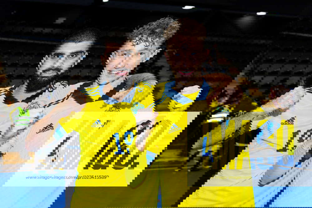 230308 Haidar Bejan and Viktor Mossberg of Sweden celebrates after the ...