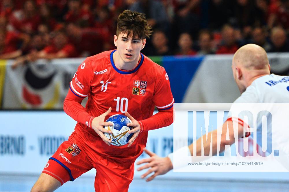 Czech Jonas Patzel in action during the Men s Handball European ...