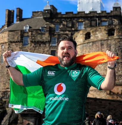 Ireland Rugby Fans In Edinburgh Ahead of the Guinness Six Nations Round ...