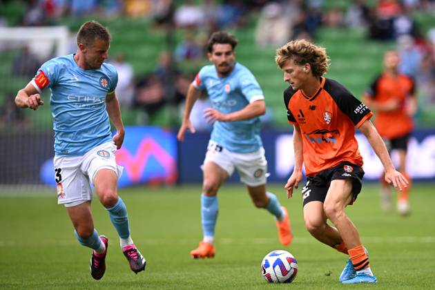 ALEAGUE CITY ROAR, Jez Lofthouse of Brisbane Roar and Valon Berisha of ...