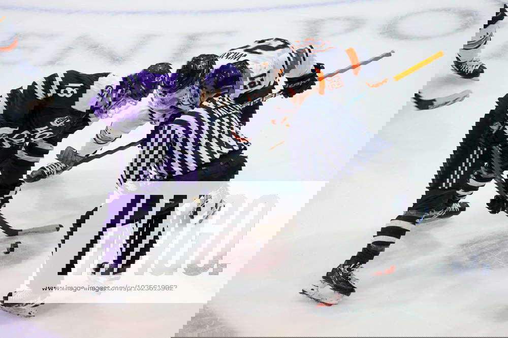 : RIT Tigers forward Carter Wilkie and Holy Cross Crusaders forward ...