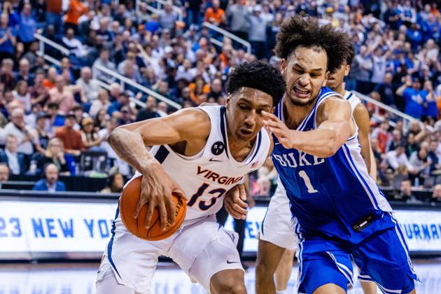 : Virginia Cavaliers Guard 13 Ryan Dunn and Virginia Cavaliers Guard 10 ...