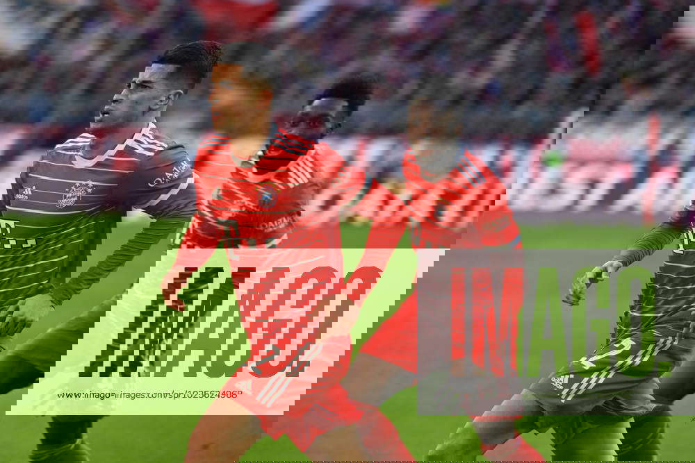 Goal celebration Joao CANCELO Bayern Muenchen after goal to 1 1,re ...