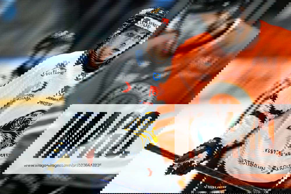 230312 Visby Romas Adam Harrysson Karlsson depresses during the ...