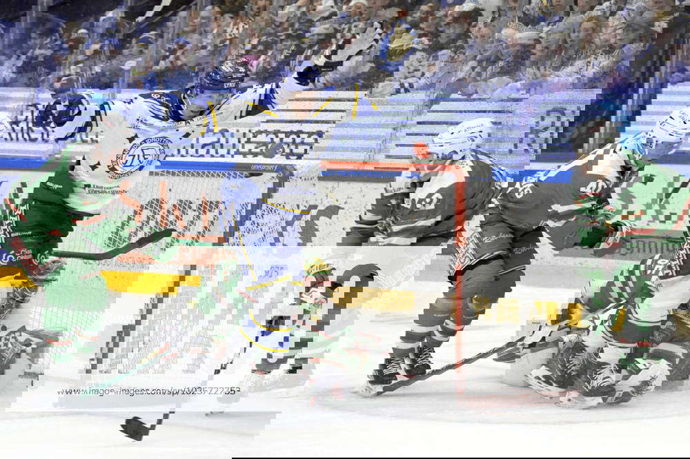 LEKSAND 20230313 Leksands Patrik NorÃ n celebrates after his 2 0 goal ...