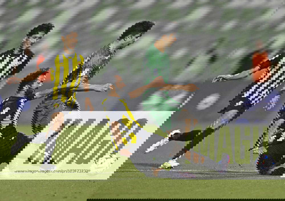 Al-Ahli SC V Qatar SC - Qatar Stars League Ali Awad Bujaloof (2-L) of ...