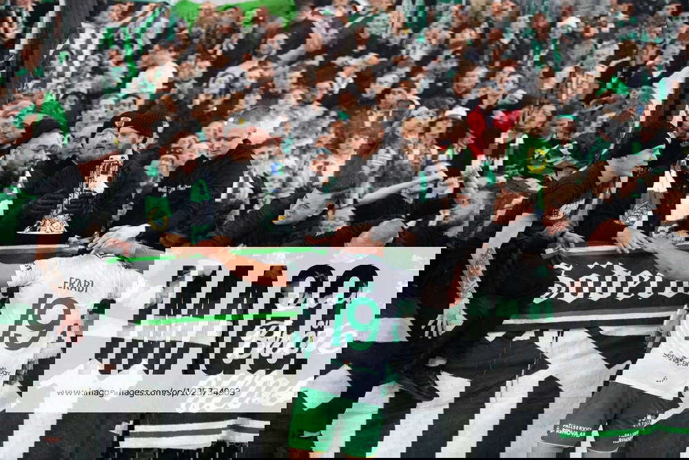 Hammarbys Jusef Erabi celebrates with supporters after the quarter ...