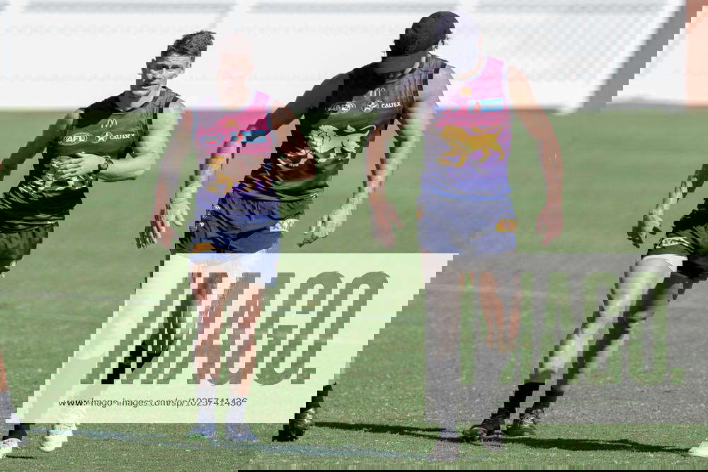 AFL LIONS TRAINING, Dayne Zorko (left) and Rhys Mathieson (right) are ...