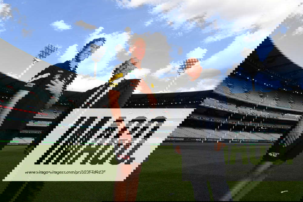 AFL TIGERS MEDIA OPP, Richmond player Tom Lynch and MCC CEO Stuart Fox ...