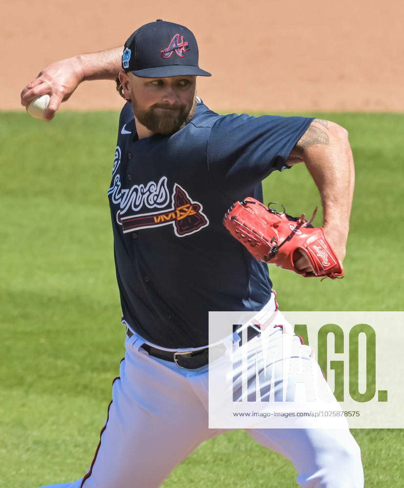 Atlanta Braves Kirby Yates pitches against the Houston Astros during ...