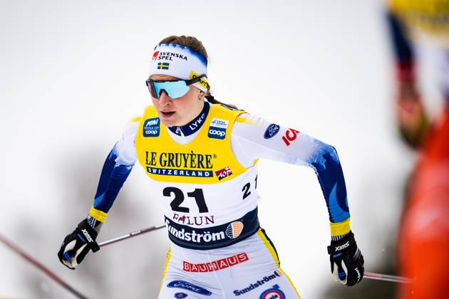 Moa Ilar of Sweden competes in women s free technique sprint quarter ...