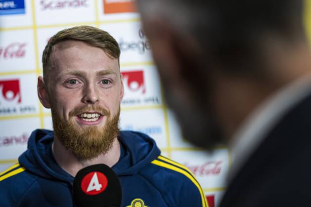 240320 Goalkeeper Viktor Johansson of the Swedish men s national ...
