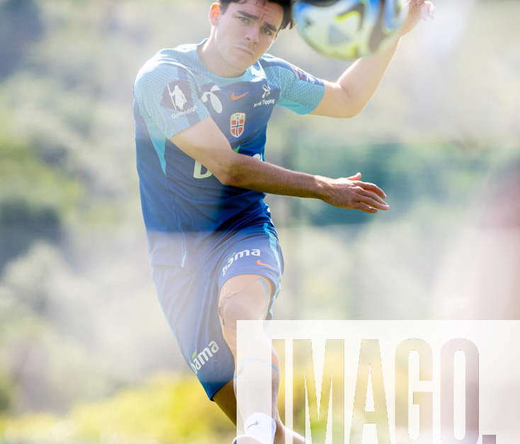 230321 Hugo Vetlesen of the Norwegian national football team during a ...