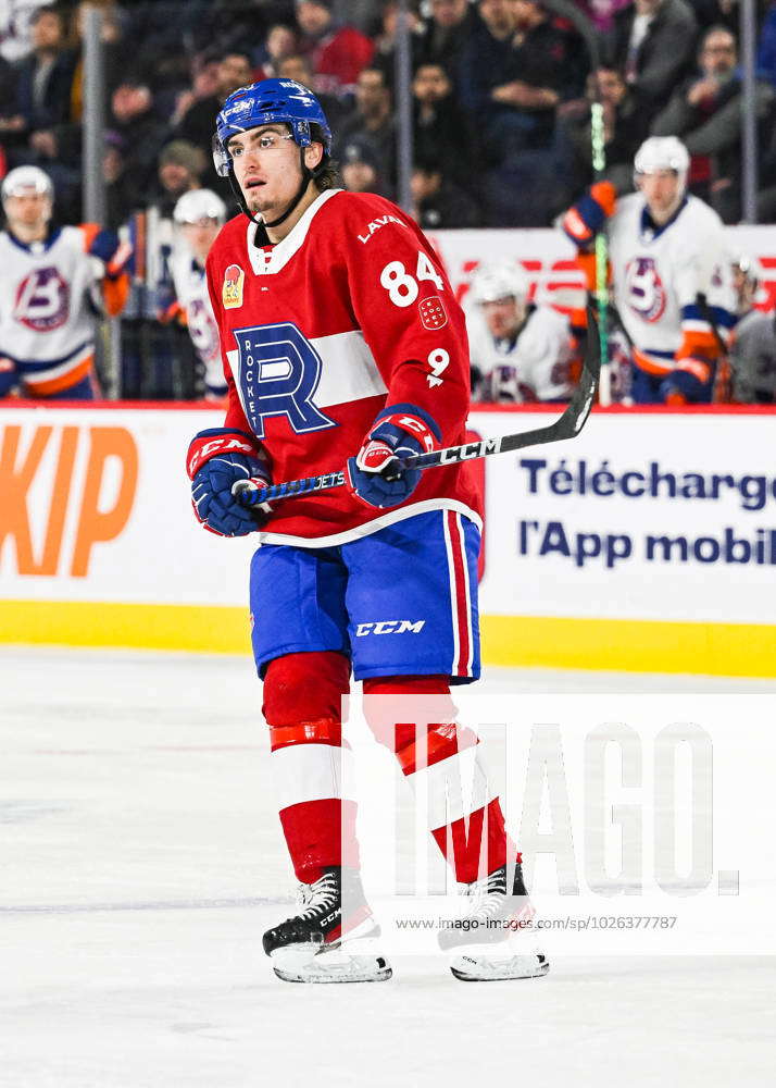 LAVAL, QC - MARCH 22: Look on Laval Rocket defenseman William Trudeau ...