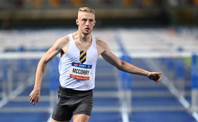 ATHLETICS BRISBANE TRACK CLASSIC, Jake Doran of Australia, Edward Osei ...