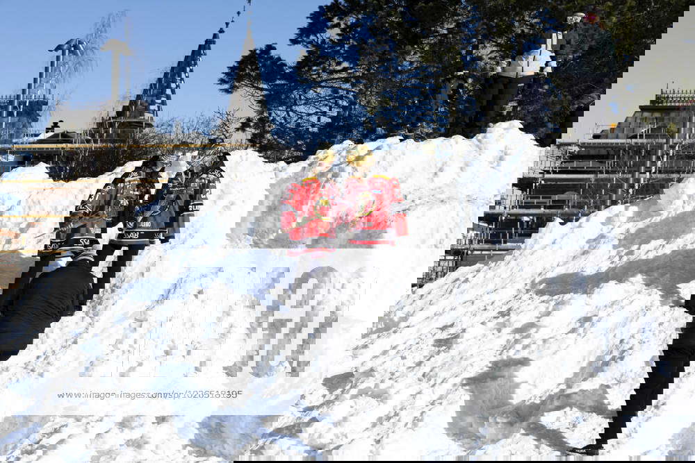 230325 Astrid Lindeberg and Frida Axell are filmed during Lulea Hockeys ...