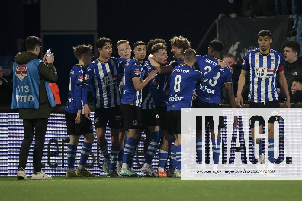 EINDHOVEN - Charles Andreas Brym of FC Eindhoven celebrates the 3-2 ...